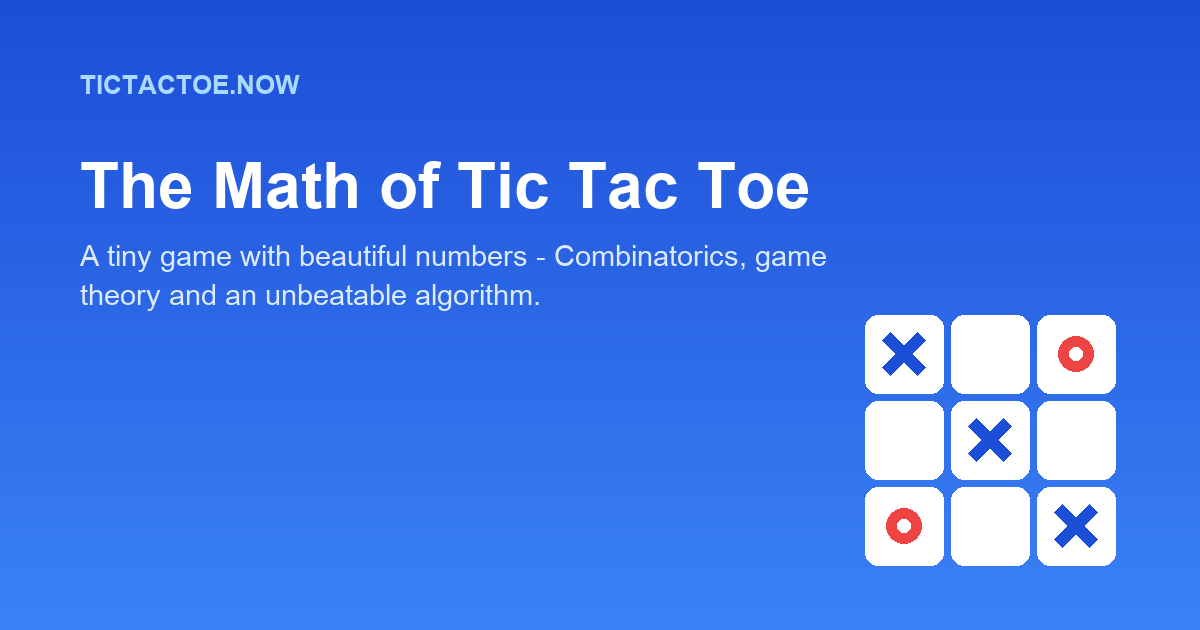 Tic Tac Toe Math - Game Theory & Minimax | TicTacToe.now